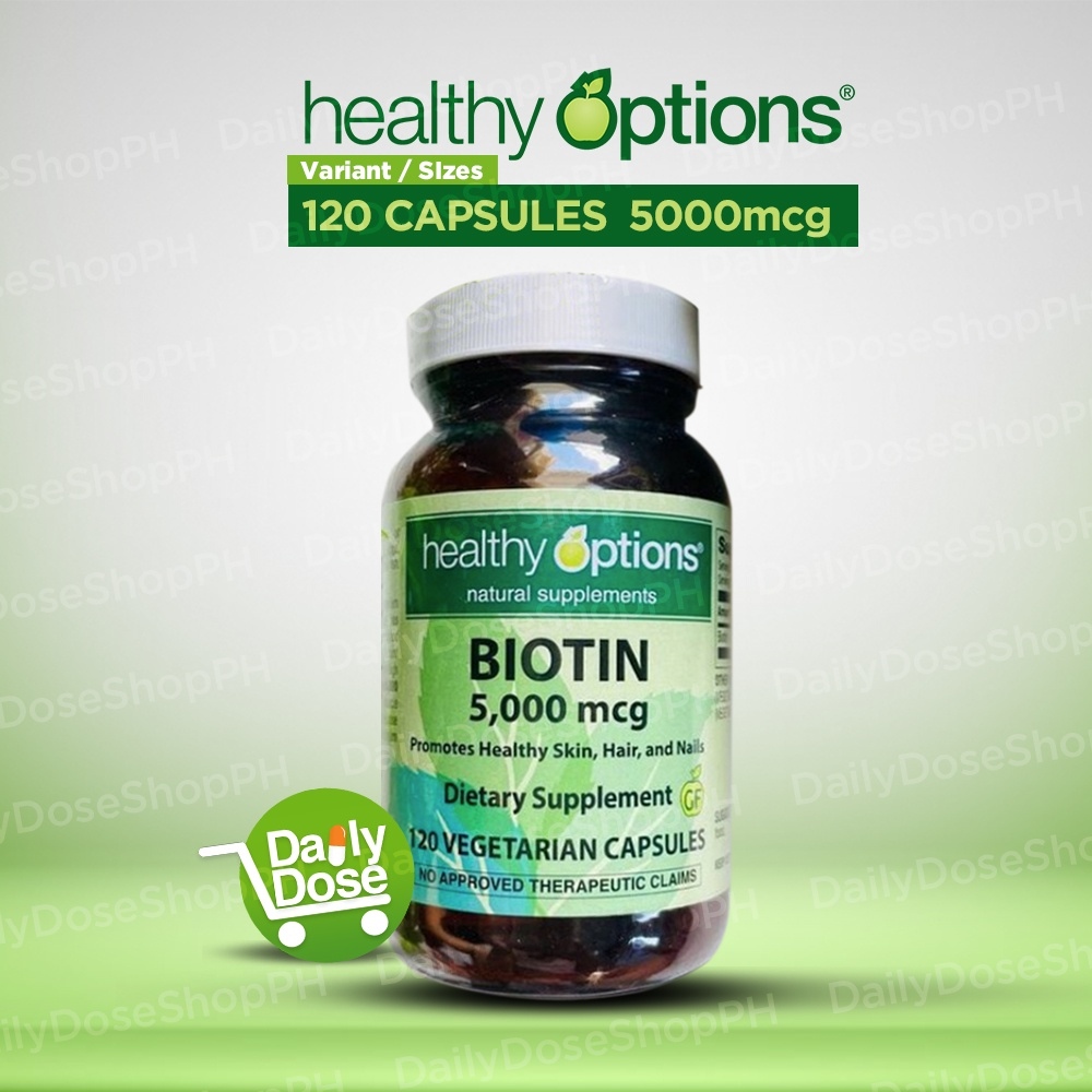 Healthy Options Biotin 500mcg 5000mcg 10000mcg | Lazada PH