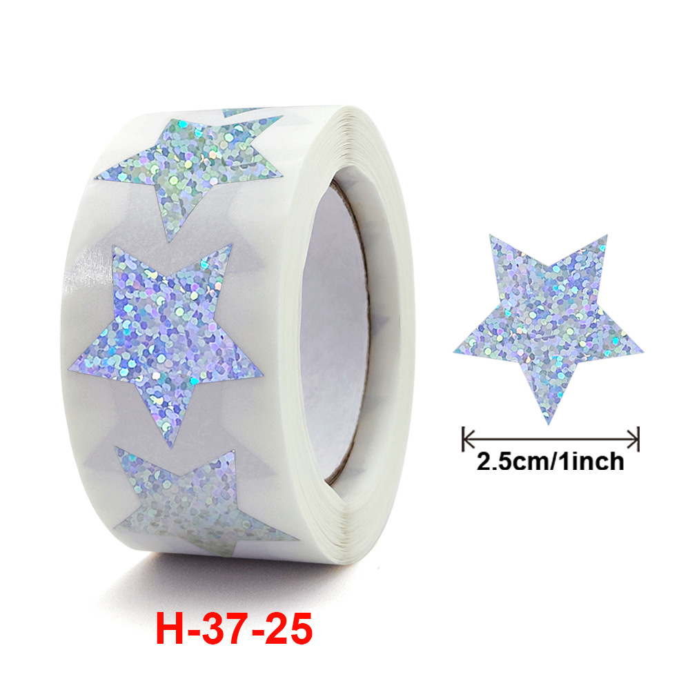 500PCS Exquisite Laser Love Heart Stars Round Stickers Handmade ...