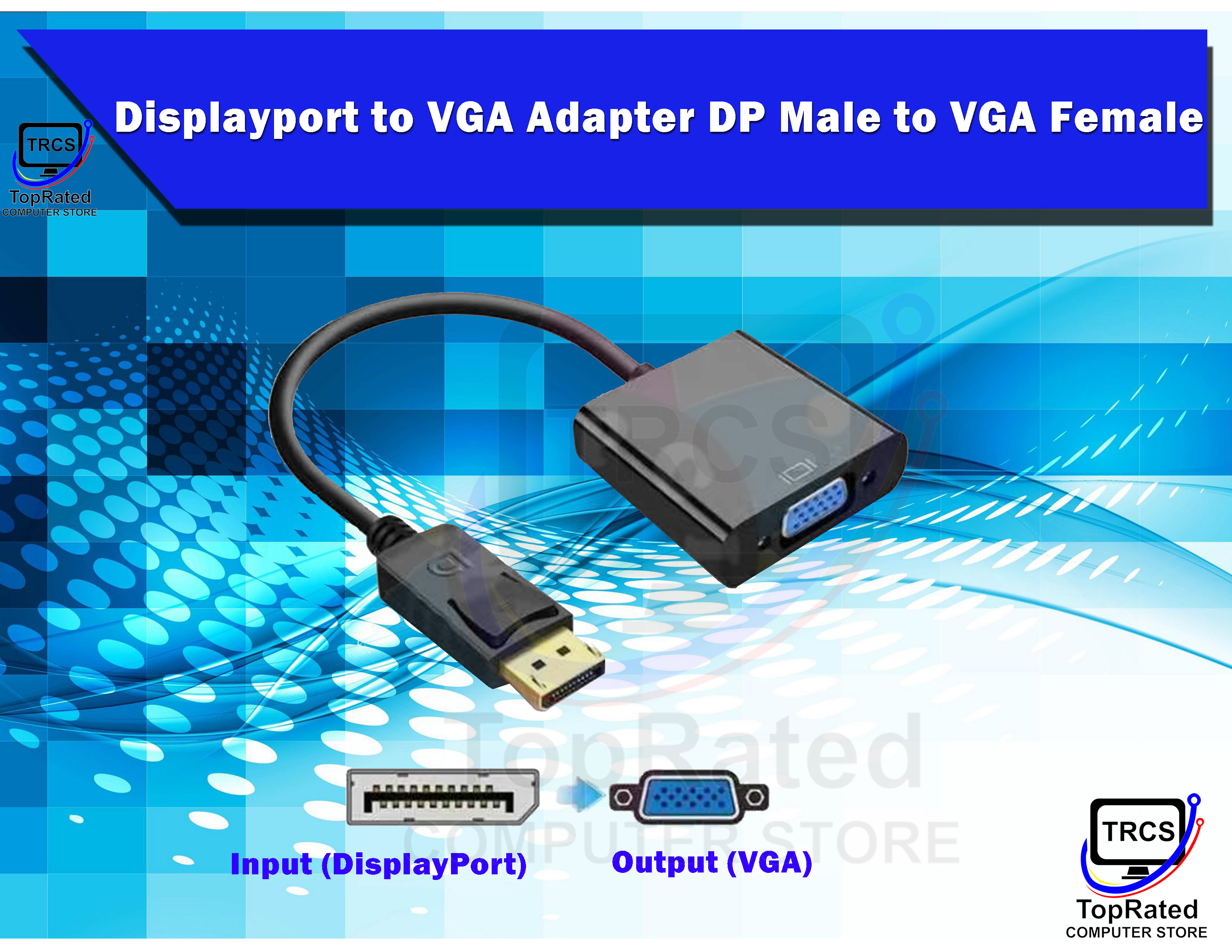 Displayport to VGA Adapter DP Male to VGA Female | Lazada PH