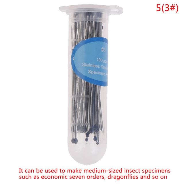 100Pcs/pack Stainless Steel Insect Pin Specimen Needle With Tube For ...