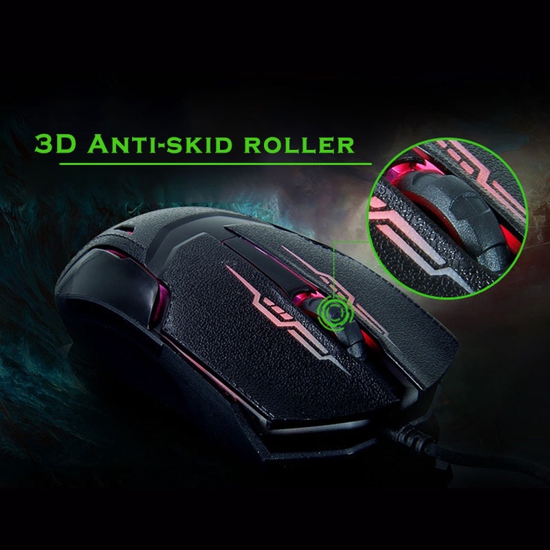 GTX-300 Colorful LED Backlight Ergonomic Gaming Keyboard and Mouse for ...