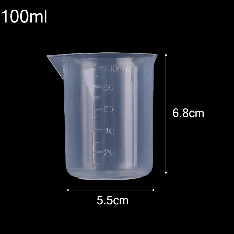 100ml Transparent Plastic Graduated Cylinder Measuring Cup Kitchen Lab ...