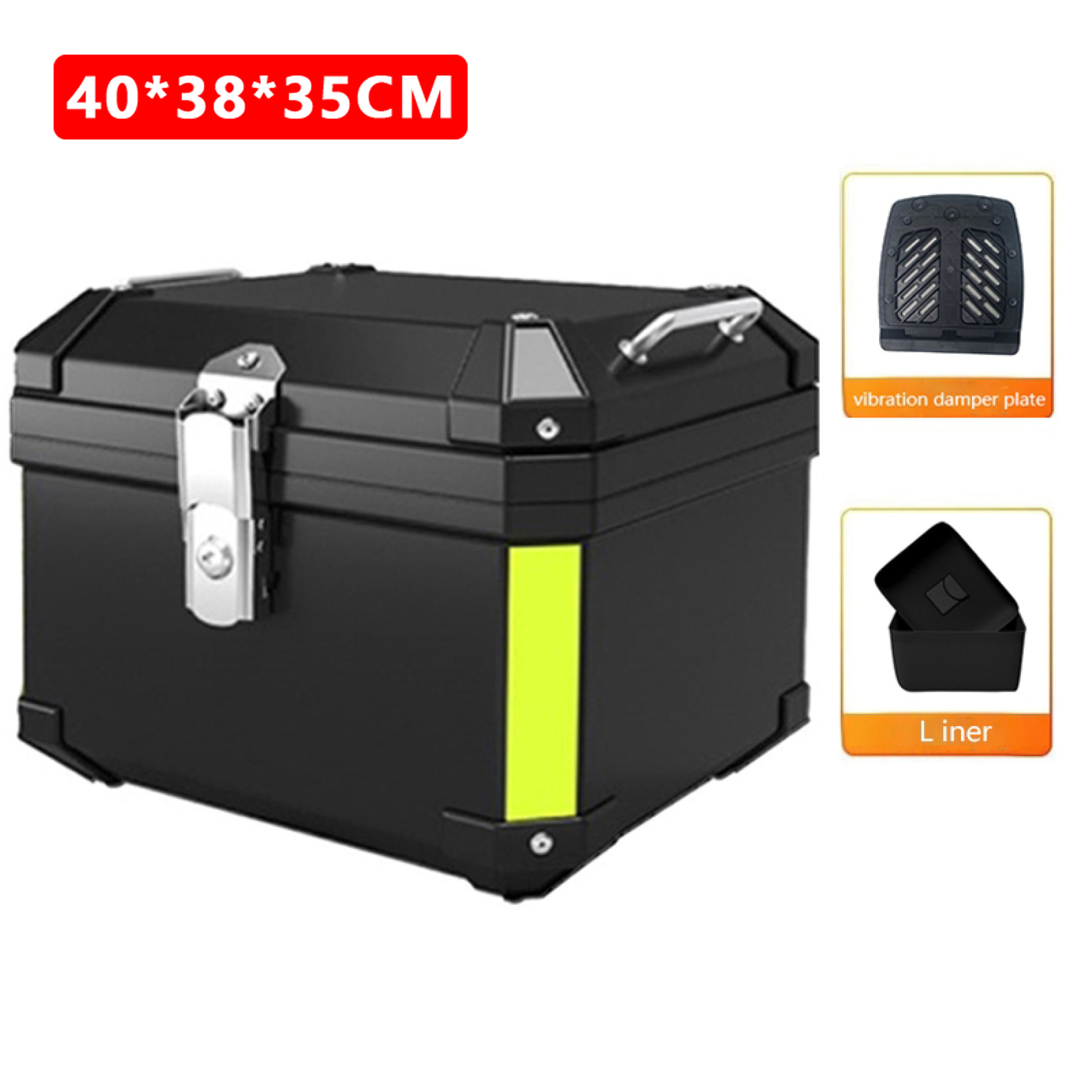 Aluminum Top Box 45 Liter Motorcycle Aluminum Trunk Box Universal ...