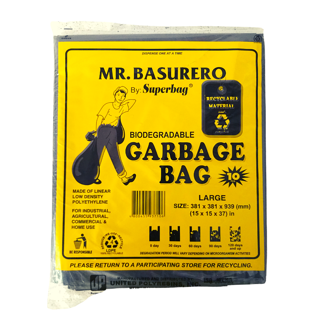 Edepot Black Trash Bag Garbage Bag 10 Pcs Mr. Basurero | Lazada PH