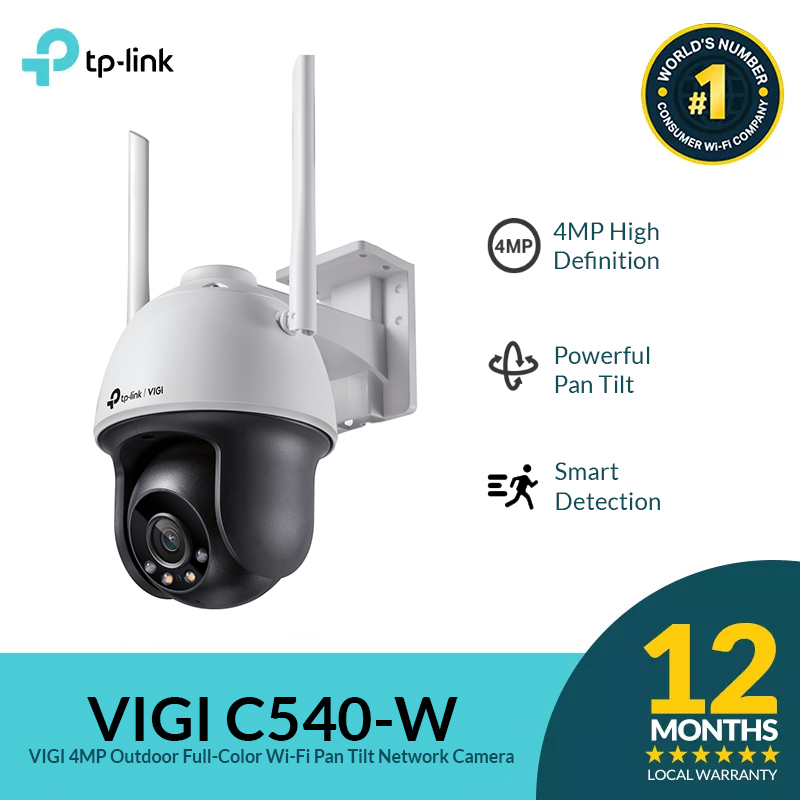 TP-Link VIGI C540 & C540-W 4MP Outdoor Full-Color Wi-Fi Pan Tilt ...