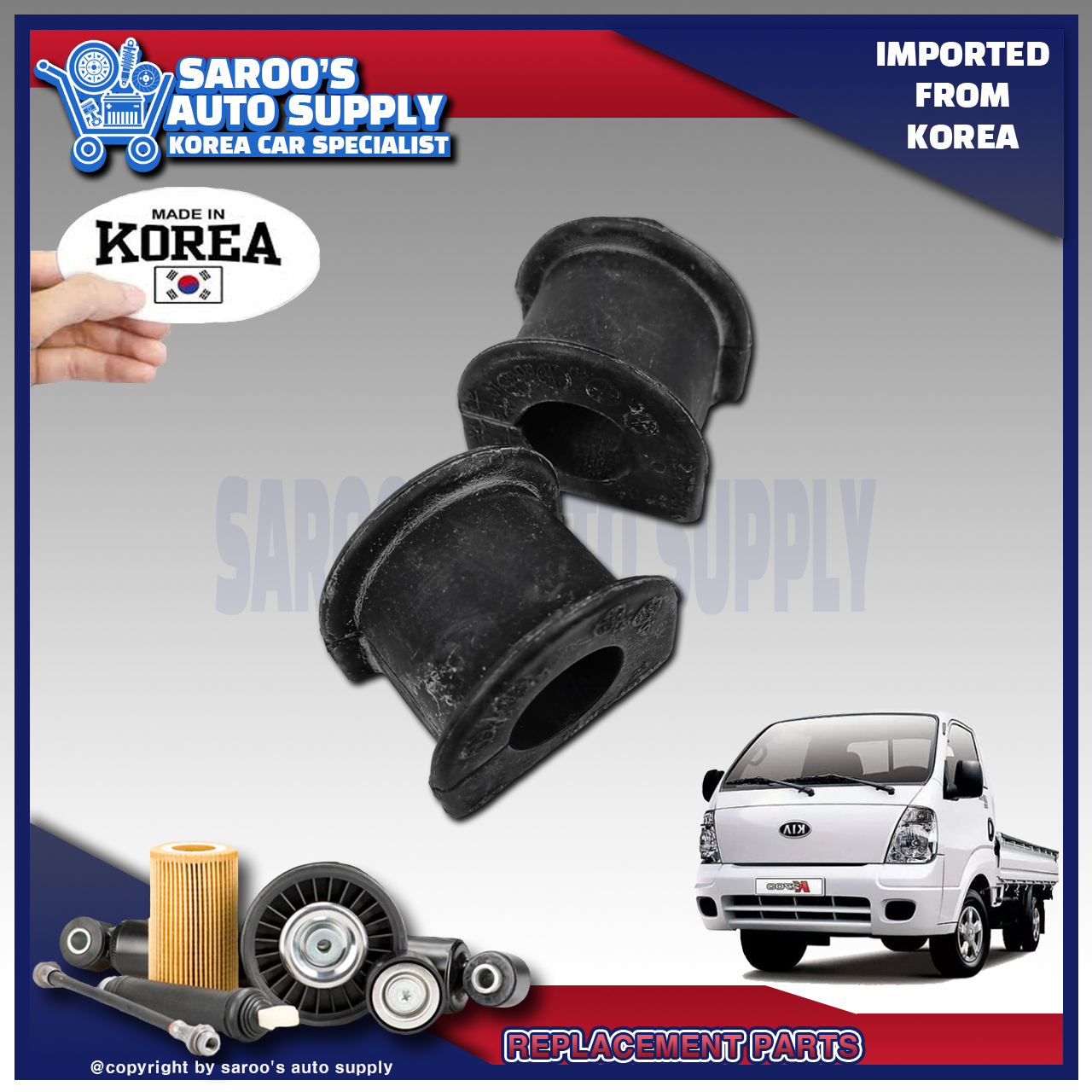 Stabilizer Bar Bushing / Sway Bar Bushing Set For Kia K2500 , K2700 (05 ...