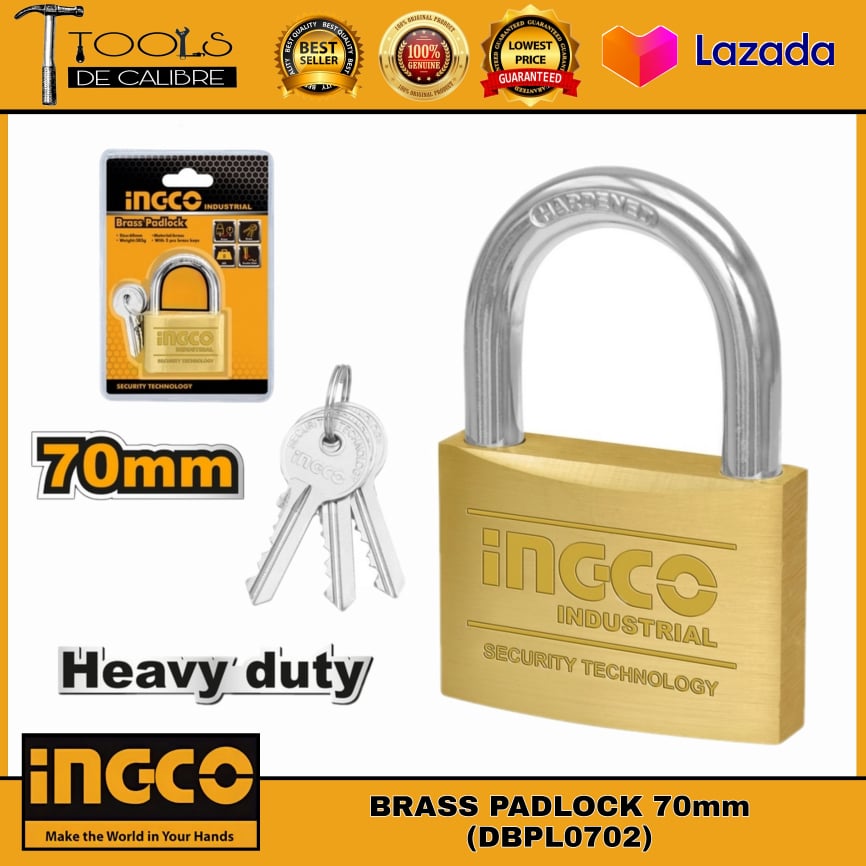 INGCO Brass Padlock 70mm (DBPL0702) | Lazada PH