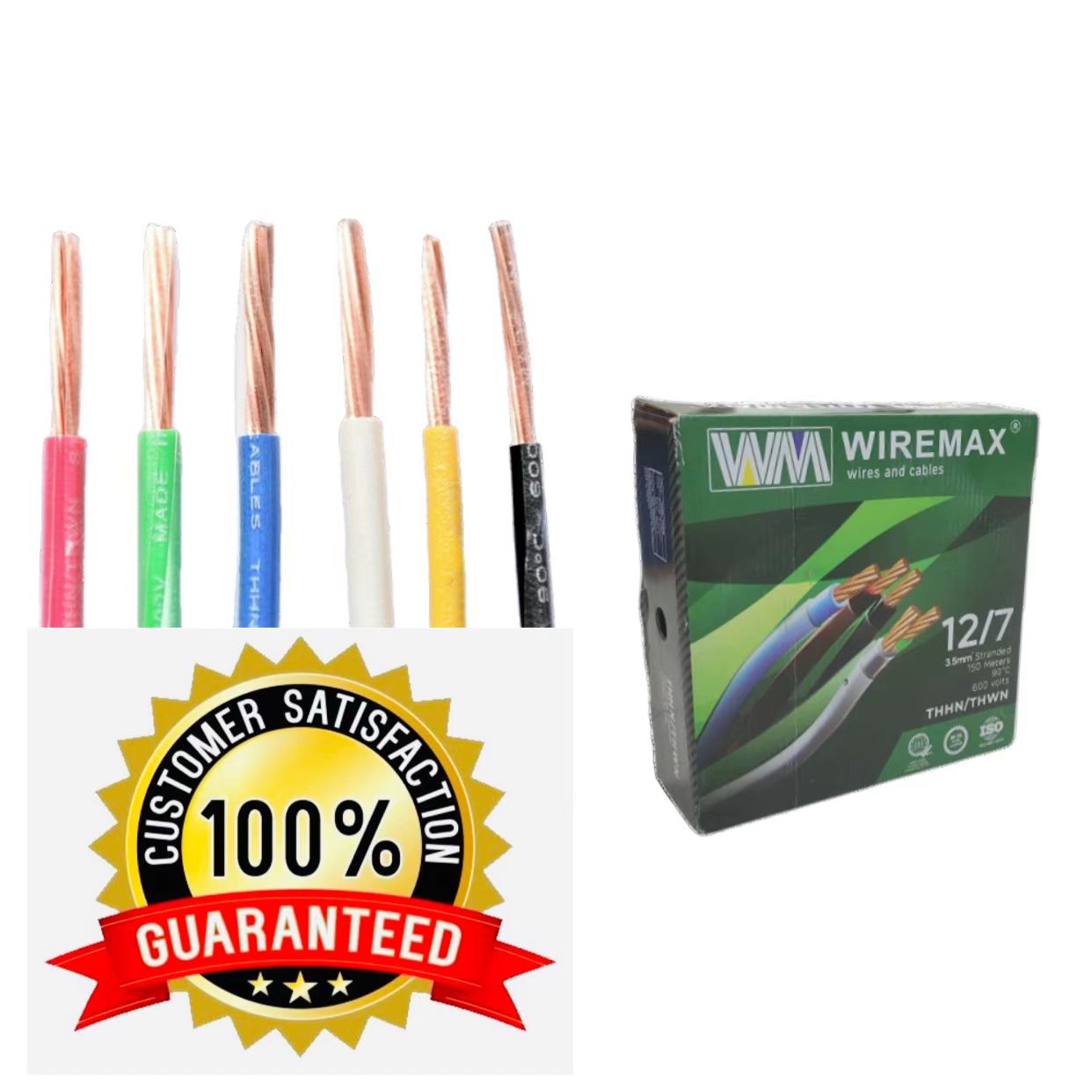 WIREMAX THHN/THWN 14/7 (2.0mm²), 12/7 (3.5mm²), 10/7 (5.5mm²), 8/7 (8 ...