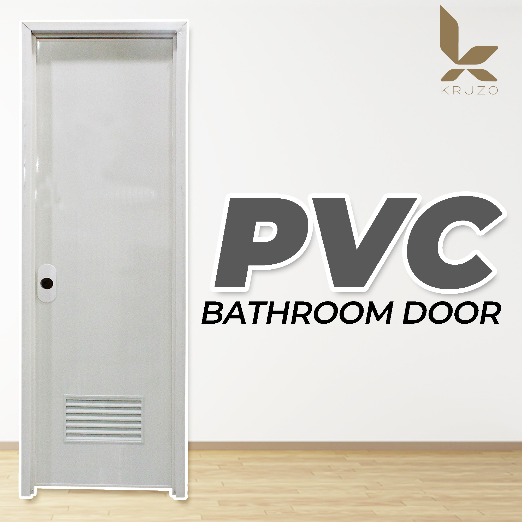 KRZ PVC 60cm x 210cm Bathroom Door Set (With Door Jamb, Hinges and Door Knob) | Lazada PH