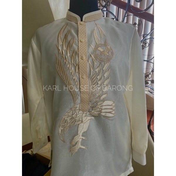 BARONG TAGALOG EAGLE DESIGN/ AGUILA BARONG WITH FRATERNAL LOGO / EAGLE ...