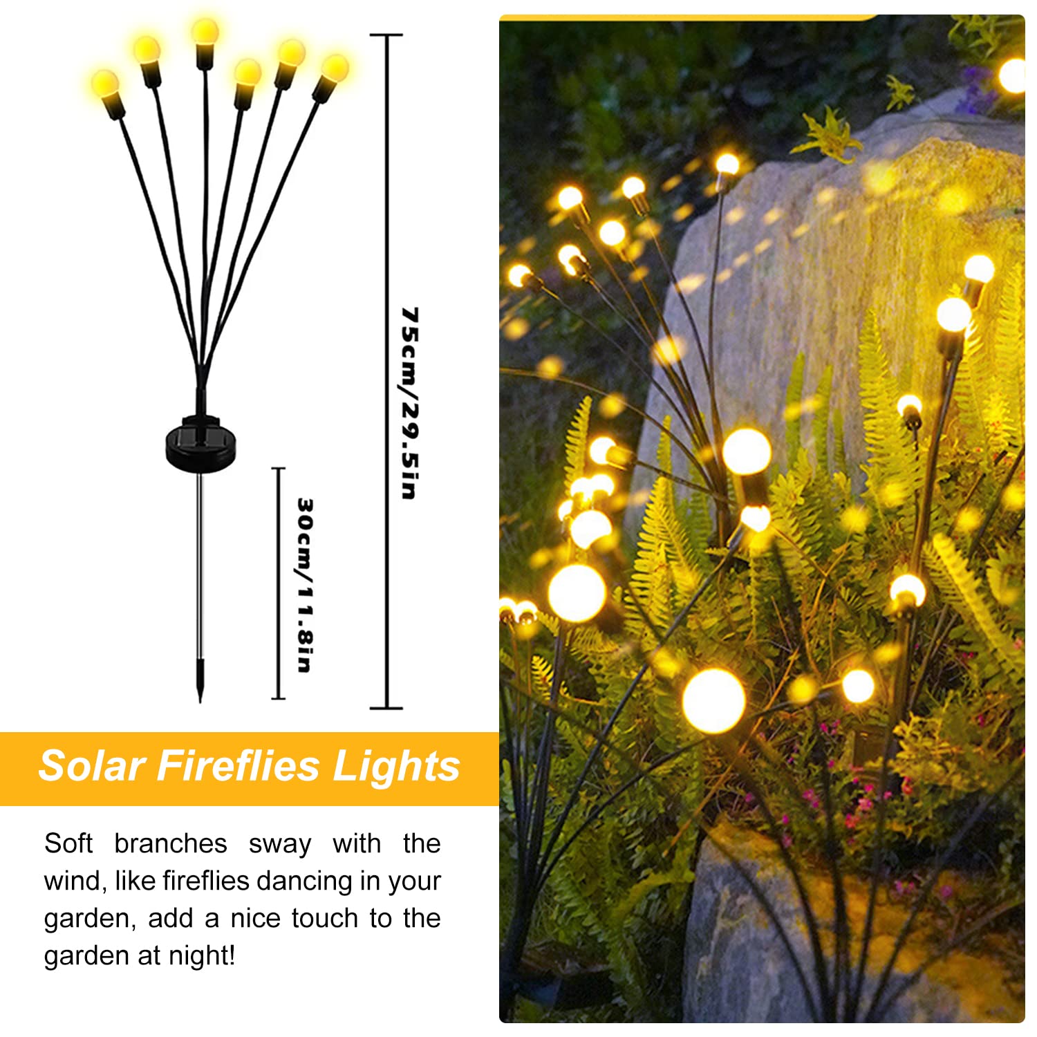 Solar Firefly Lamps Solar LED Lawn Lamp Waterproof windproof Outdoor ...