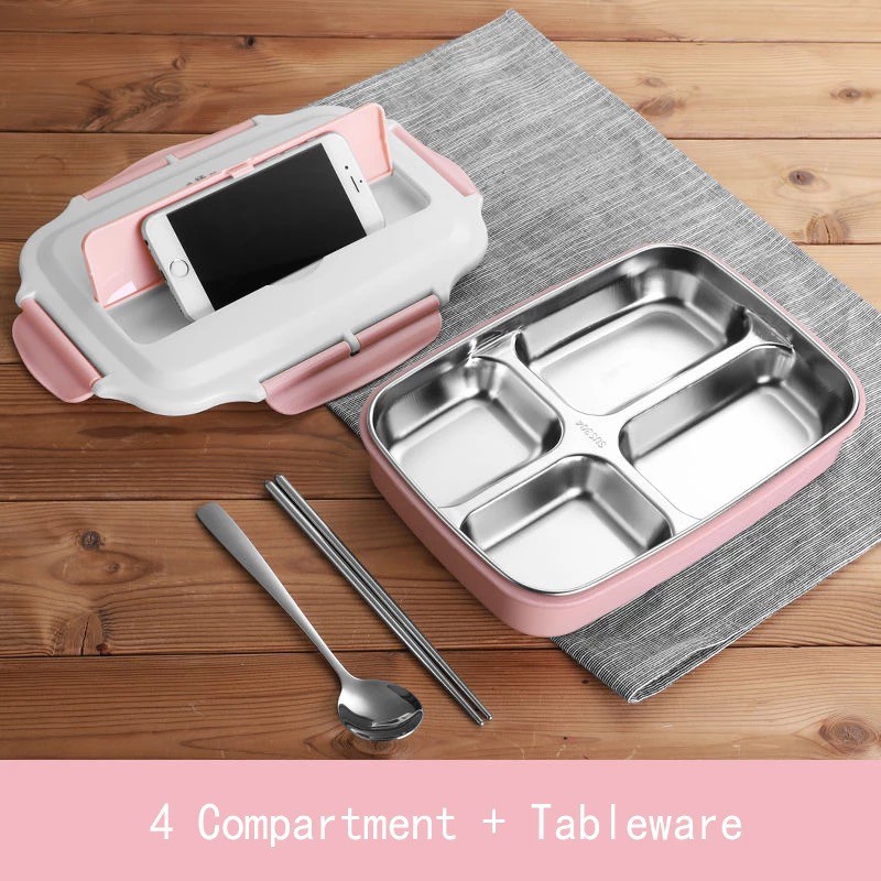 Portable 304 Stainless Steel Bento Box Lunch Box Leakproof Microwave ...