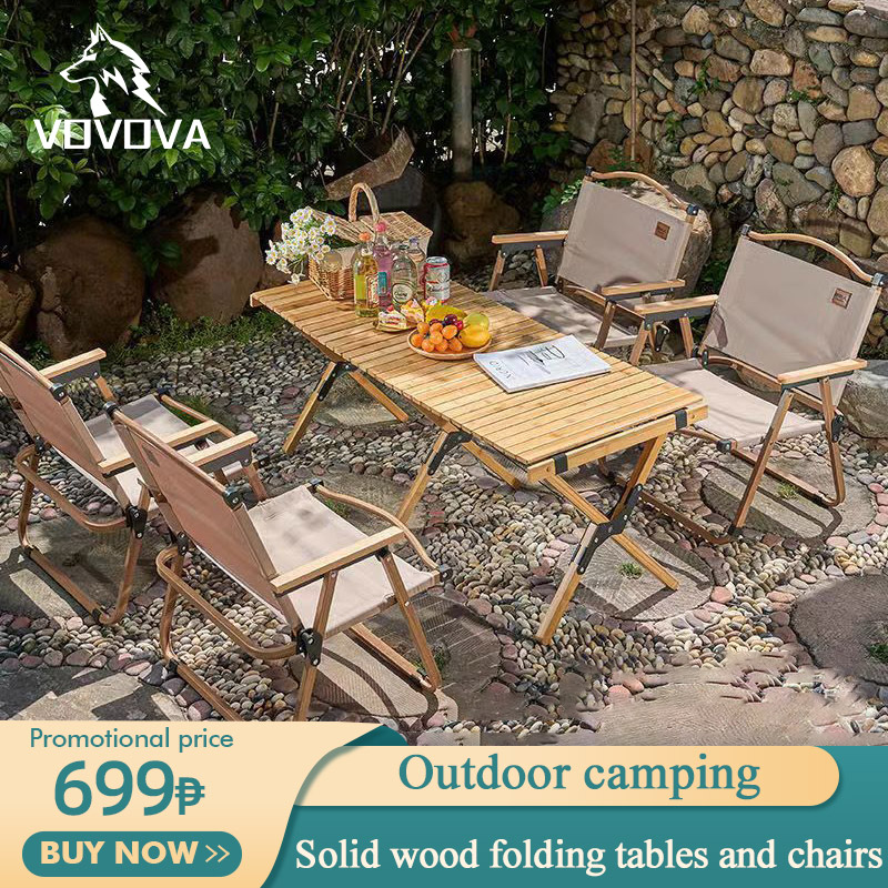 VOVOVA Outdoor portable folding tables and chairs camping leisure ...