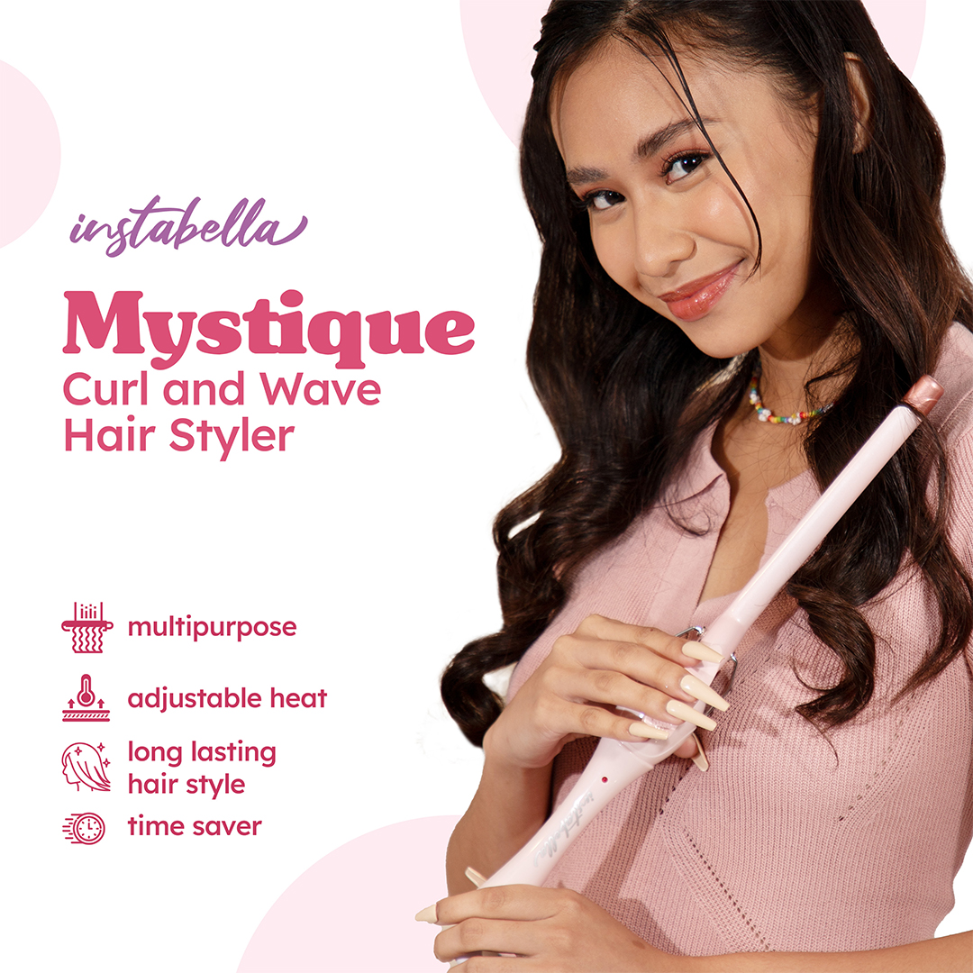 Instabella Mystique Curl and Wave Hair Styler HC-471 - Blush Pink ...