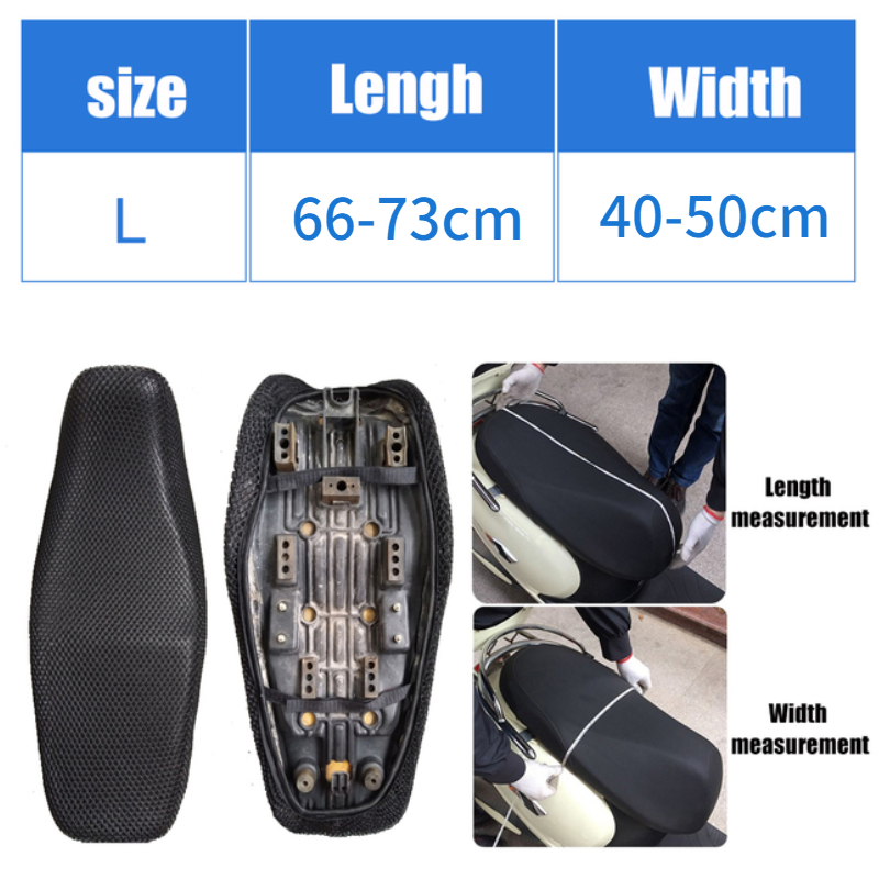 Motorcycle Seat Cover 3D Mesh Sunscreen Heat Insulation Seat Spacer ...