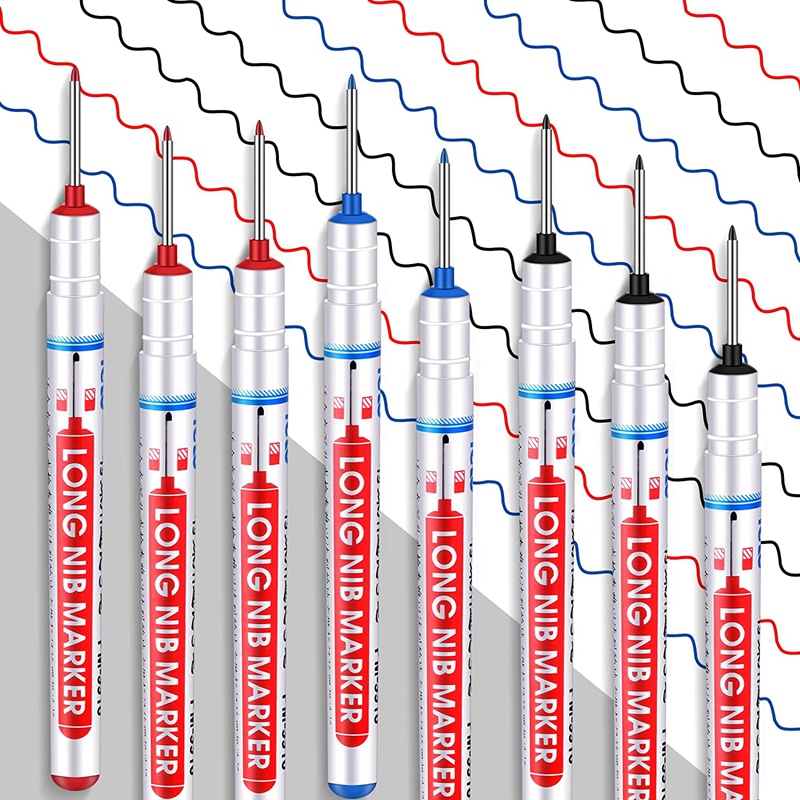 8 Multi-Purpose Deep Hole Marker Pens Long Nosed Marker Deep Drill Hole ...