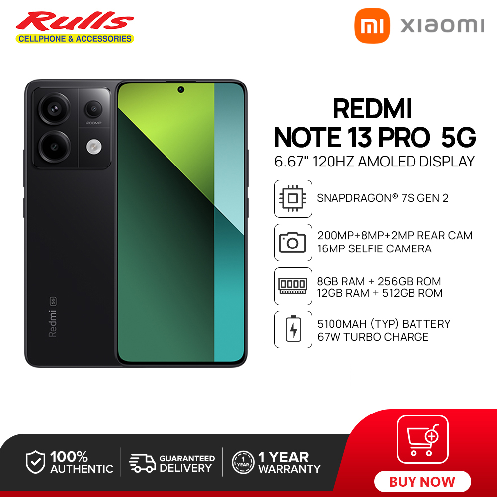 Xiaomi Redmi Note 13 Pro 5G Smartphone | 8GB+256GB / 12GB+512GB | Snapdragon 7s Gen 2 | 200MP ...