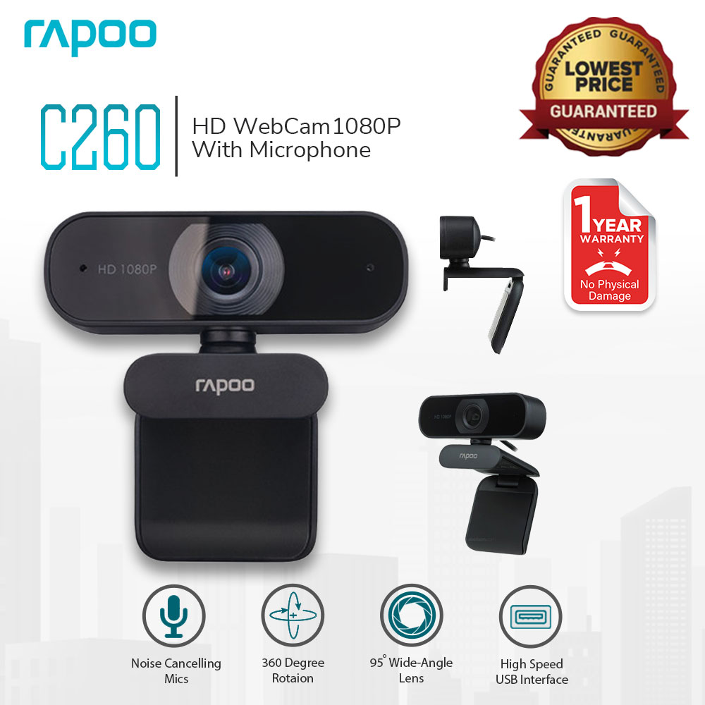 Rapoo C260/C260S HD WebCam1080P With Microphone CMOS 2 Megapixels ...