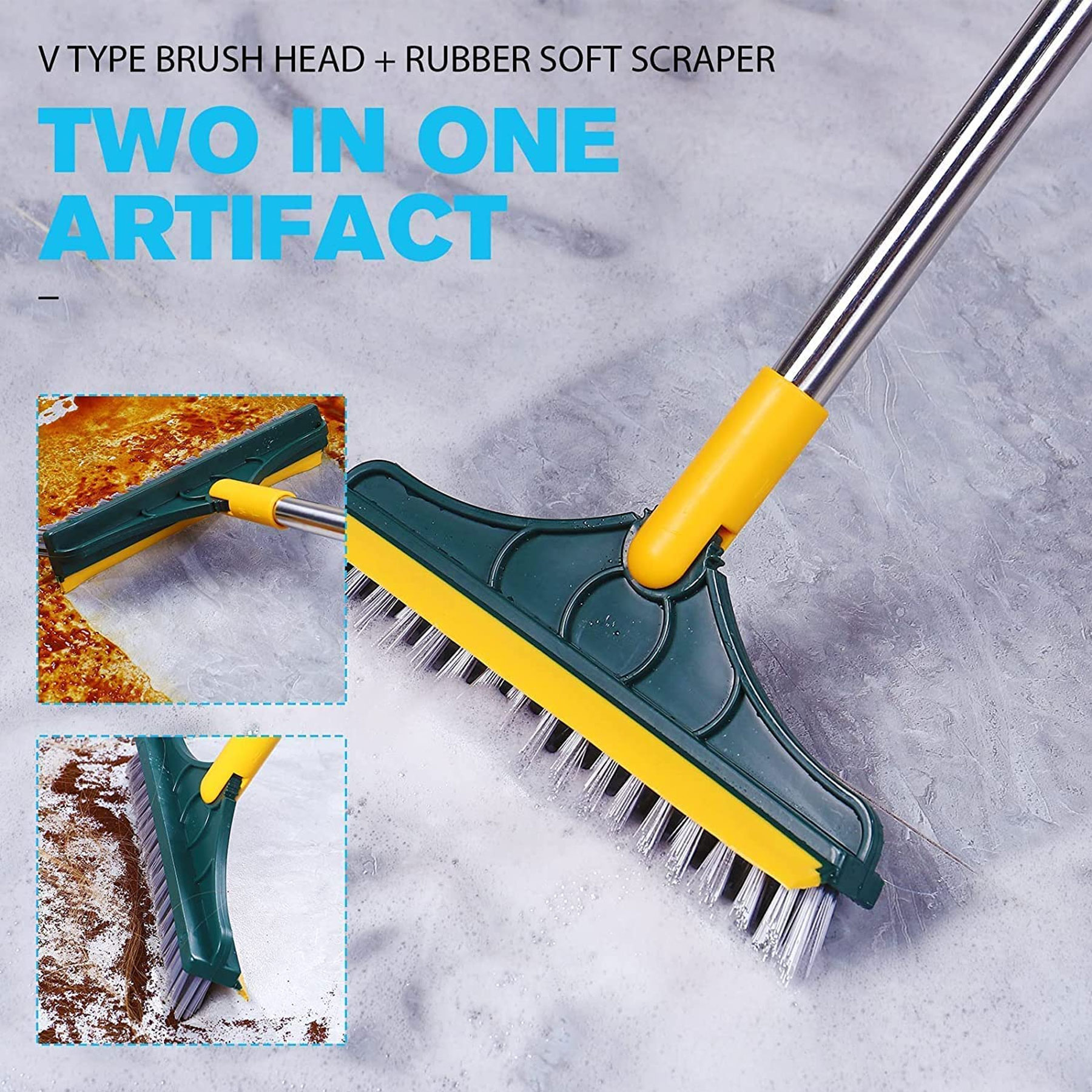 Avinas Multifunctional Floor Wiper Brush Scrubber With Long Handle ...