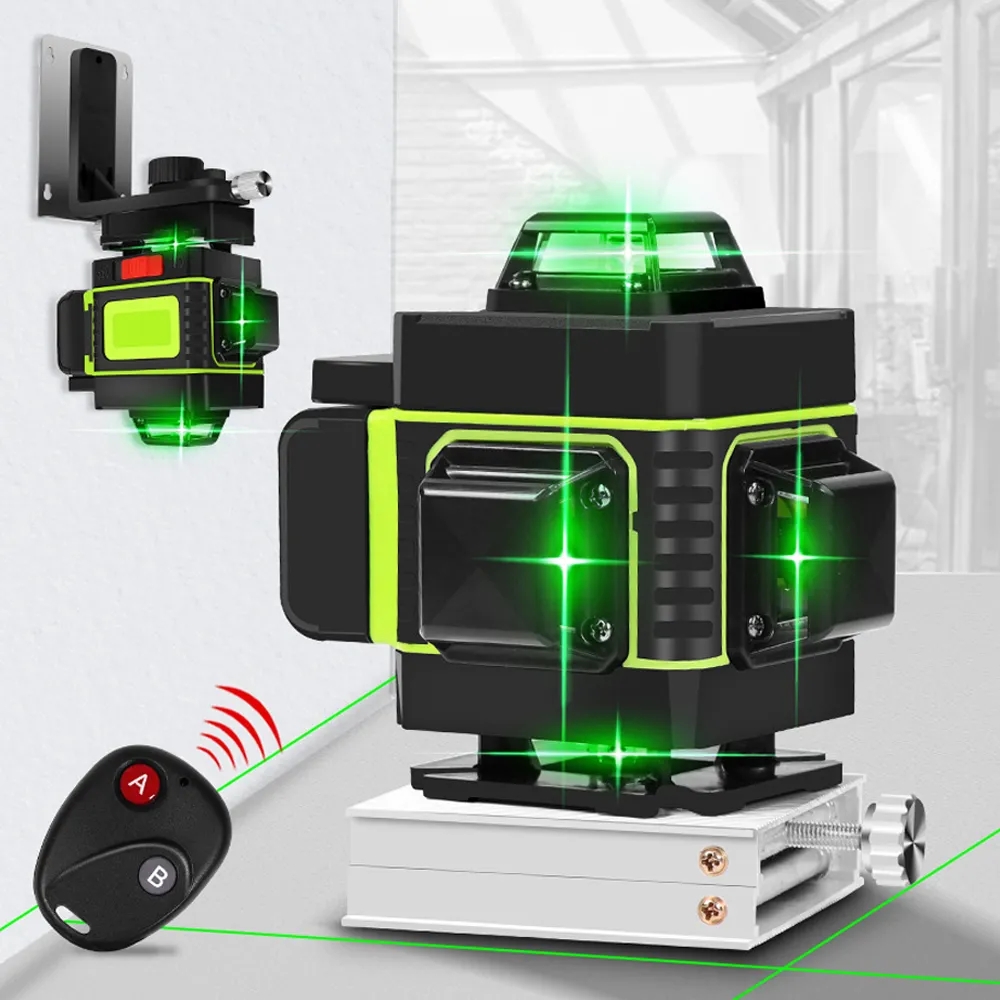 4D 360° 16 Lines Green Laser Level Auto Self Leveling Rotary Cross ...