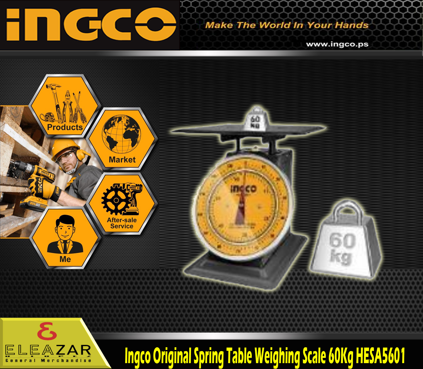 Ingco Original Spring Table Weighing Scale 60Kg HESA5601 | Lazada PH