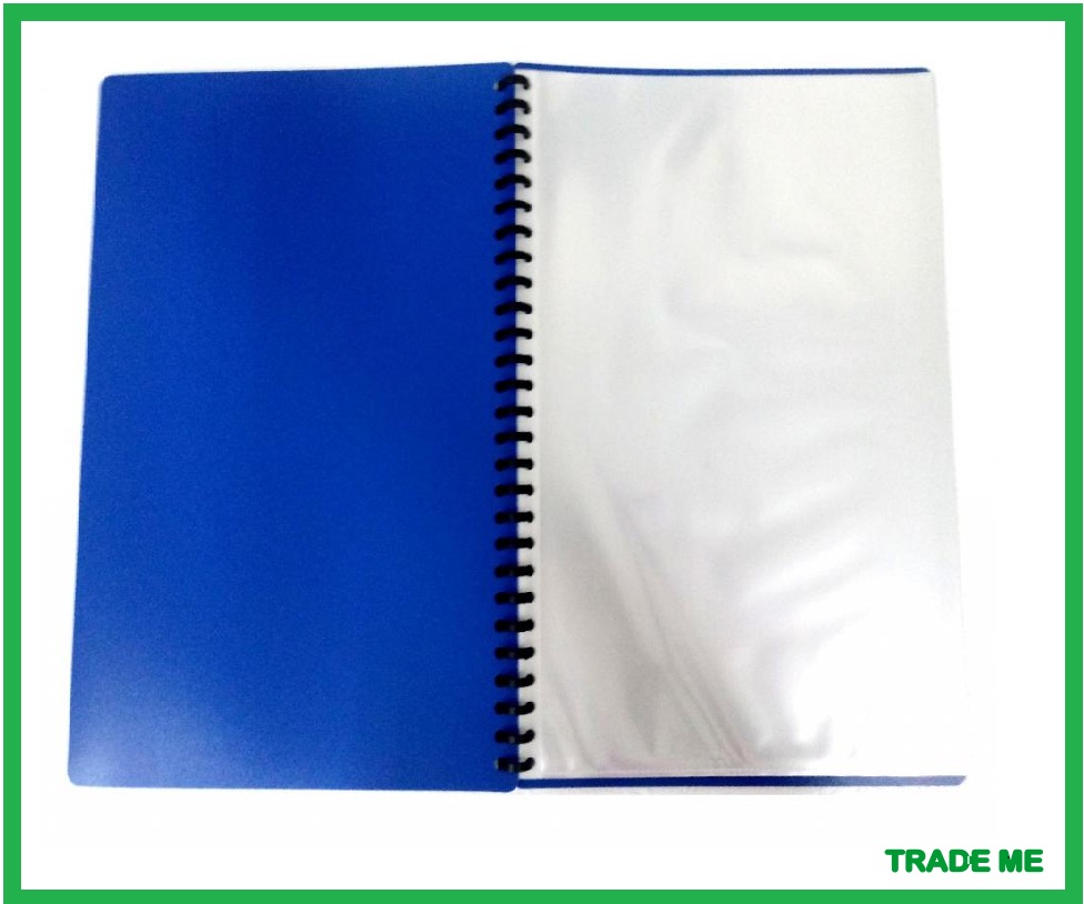 CLEARBOOK SPIRAL LONG with 20 sheets plastic pockets Refillable (27 ...