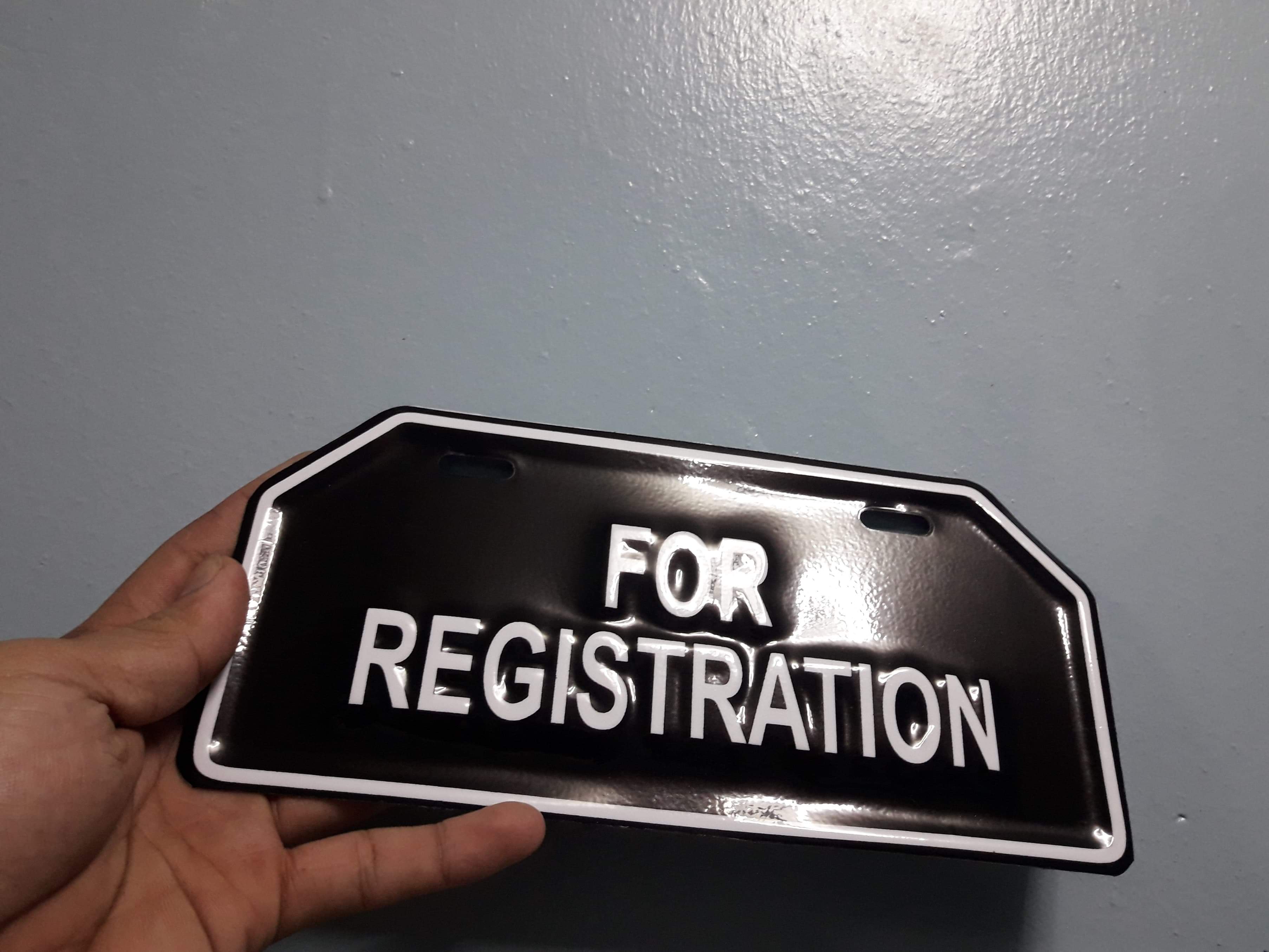 FOR REGISTRATION Metal Plate 4.5"x9" | Lazada PH