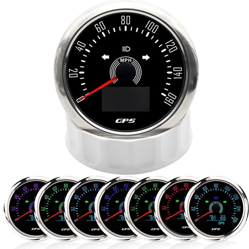 85MM GPS Speedometer Waterproof 3 In 1 Multiftion Speed Meter With ...