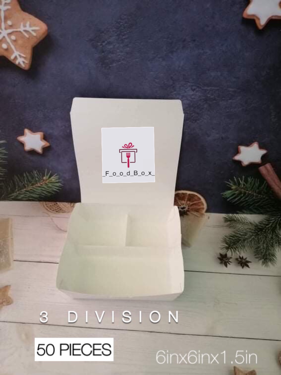 3 Division Paper Meal Box / 3 compartment / food box 50pcs | Lazada PH