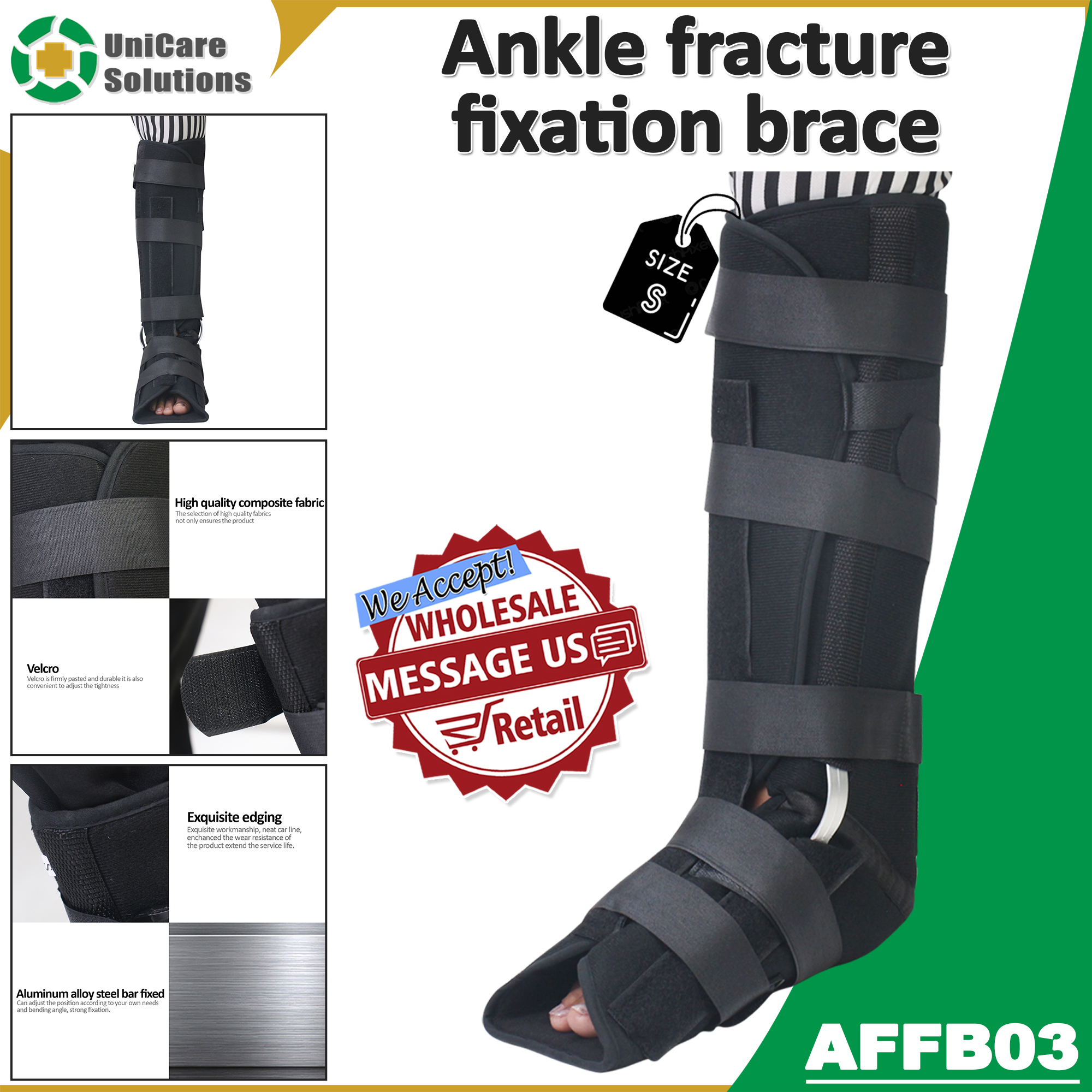 UniCare Solutions AFFB03 Calf Super-Ankle Fixation Strap Black ...