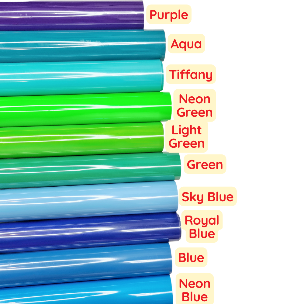 Bee Happy Blue, Green, Purple Shades HTV Heat Transfer Vinyl Soft PU ...