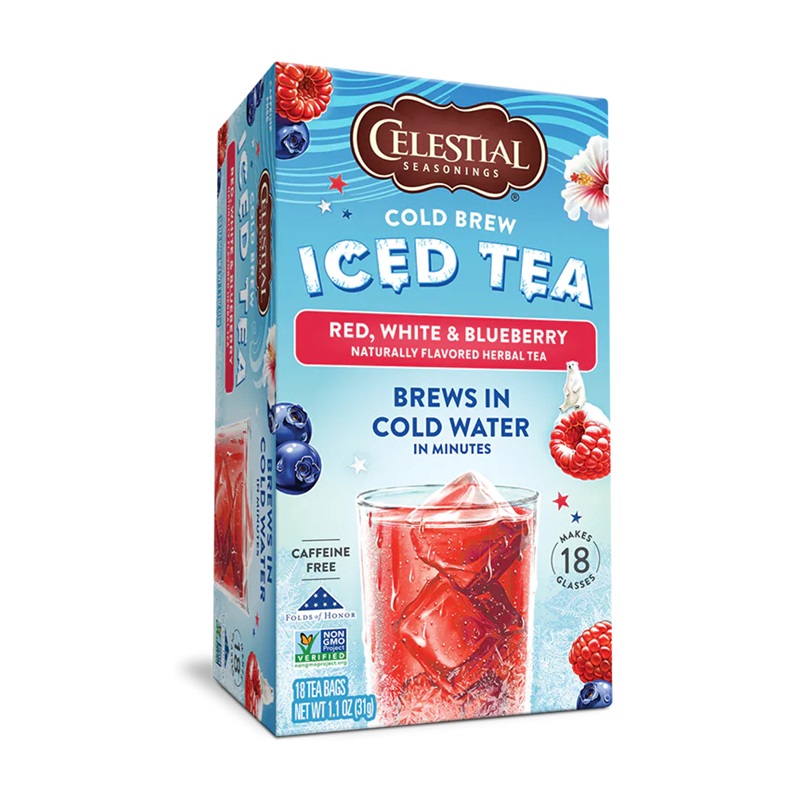 Celestial Seasonings Cool Brew Iced Tea Red White Blueberry Herbal Tea ...
