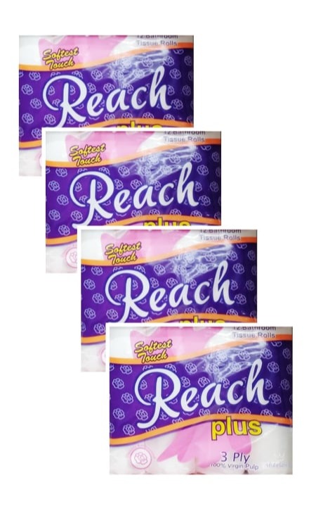 REACH PLUS Bathroom Tissue 12 Rolls 3-Ply Pack of 4 (48 Rolls) | Lazada PH