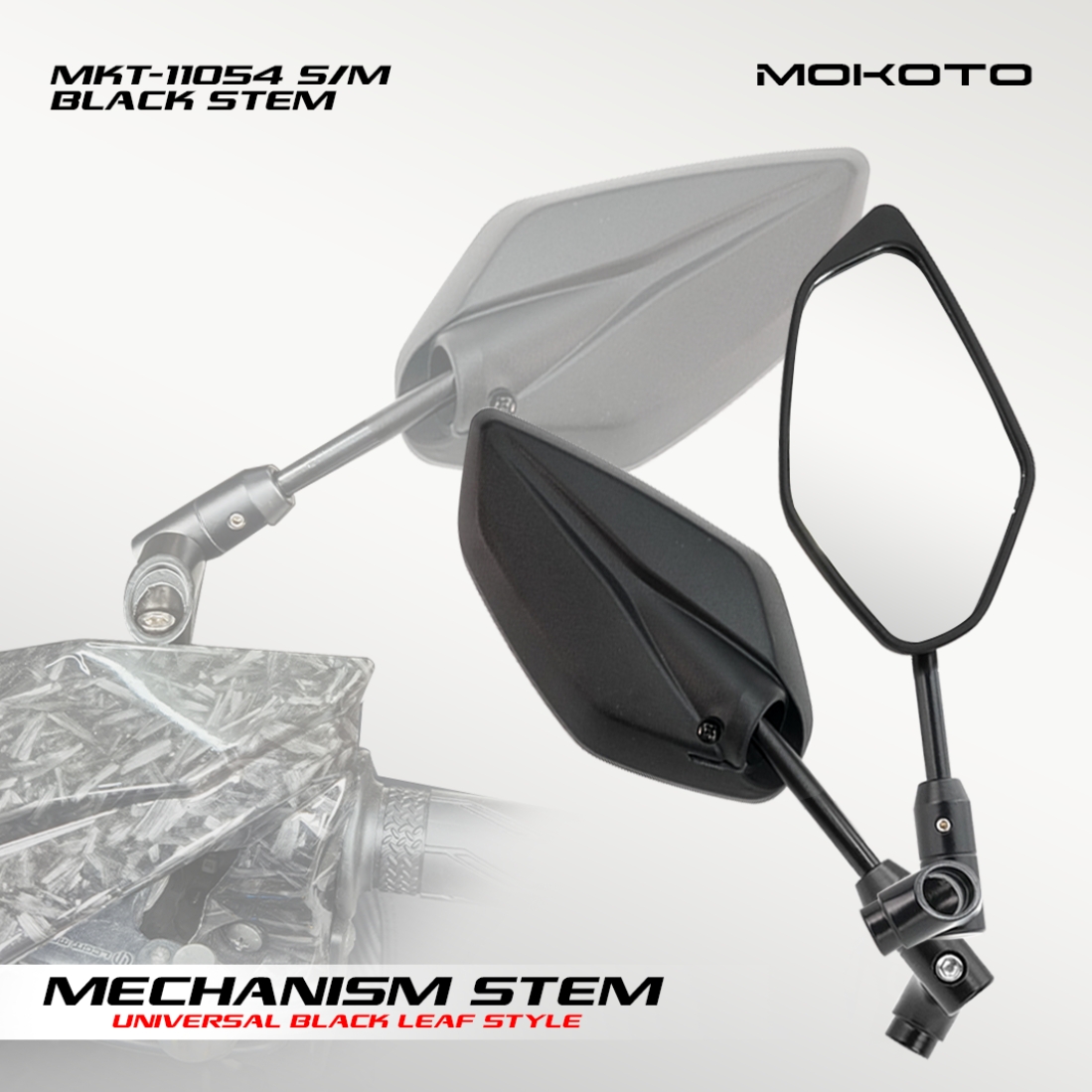 MOKOTO SIDE MIRROR MECHANISM STEM ROUND OR LEAF STYLE UNIVERSAL ...