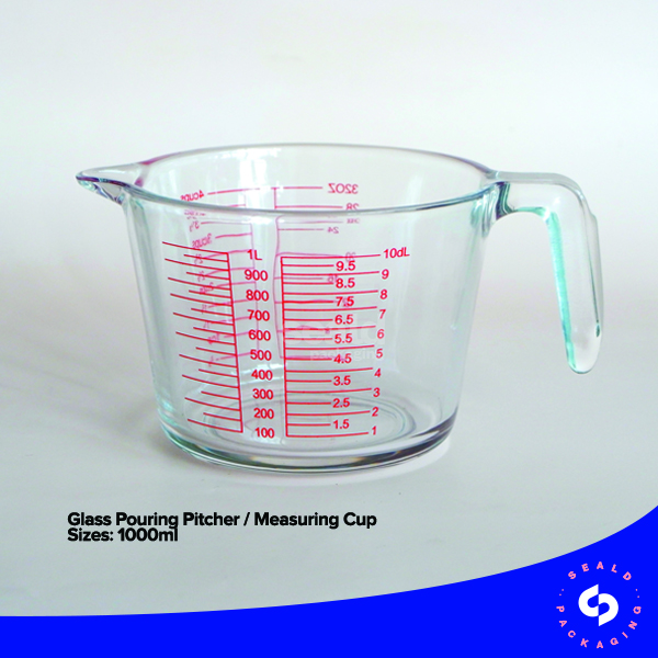 Glass Pouring Pitcher Measuring Cup 350ml and 1000ml | Lazada PH