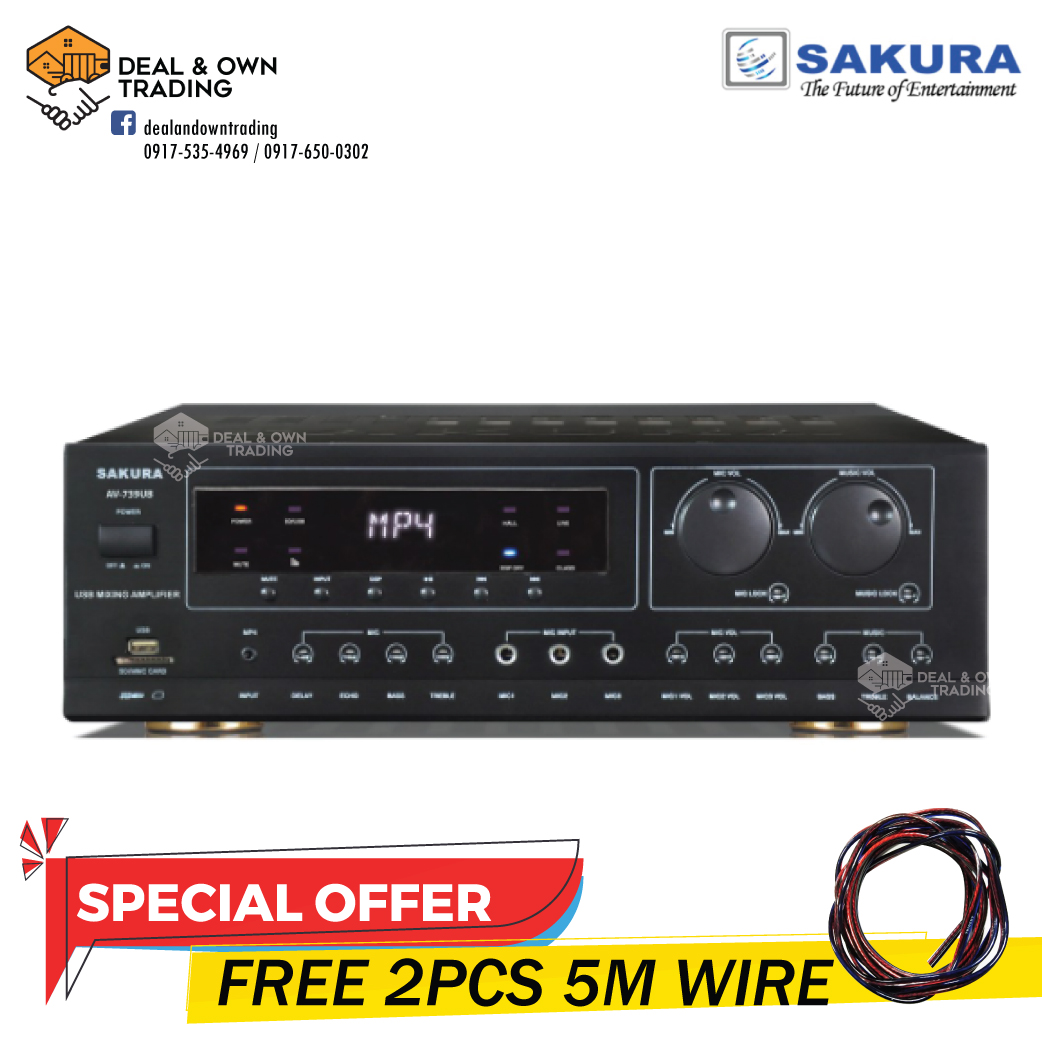 Sakura AV-739UB 750W X 2 Bluetooth Mixing Amplifier | Lazada PH