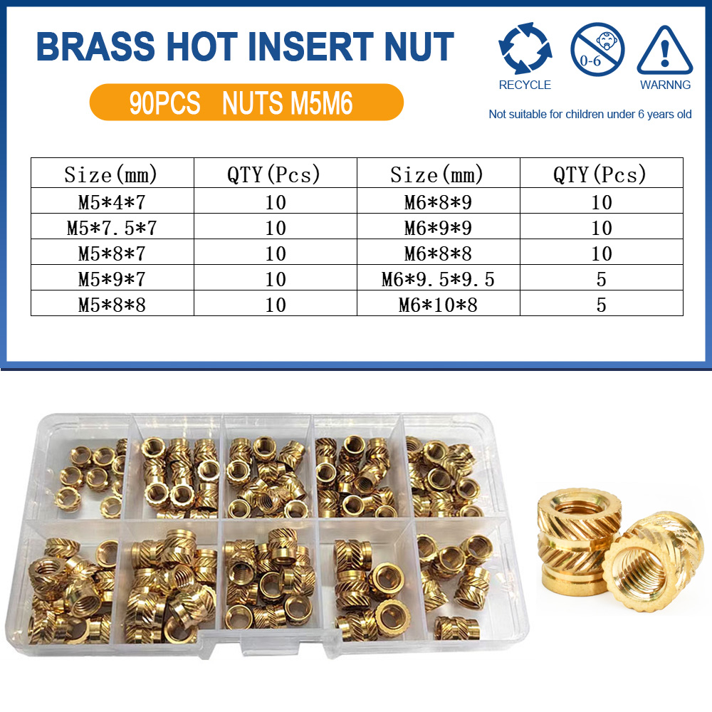 ss Insert Nut Hot Melting Embedded Threaded Nuts Insertion Insertnut M2 ...