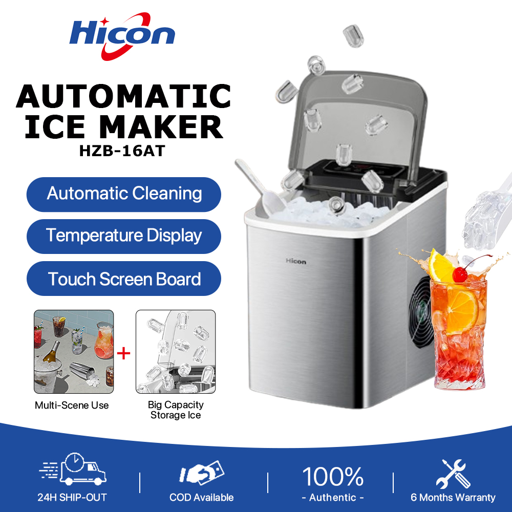 Hicon Portable Ice Maker Machine Automatic Household Smart Touch Screen ...