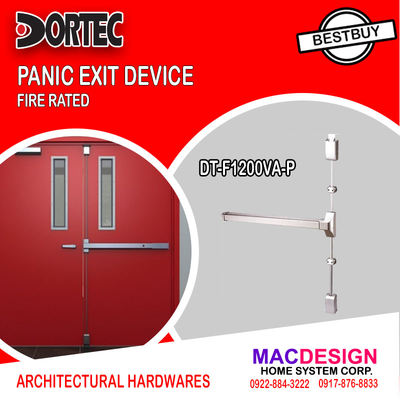 DORTEC DT-F1200VA-P PANIC EXIT DEVICE, FIRE RATED, VERTICAL Dortec ...