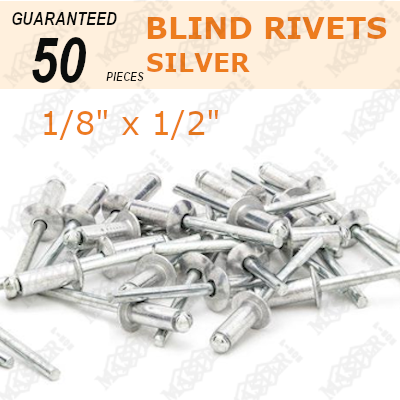 50/100/250/650 PIECES Blind Rivets 1/8" x 1/2" PICUS Brand SILVER ...