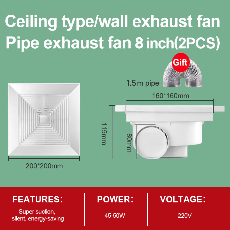 YOWXII🔥 Exhaust fan 14/12/10/8 "inch Ceiling exhaust fan/Wall mounted ...