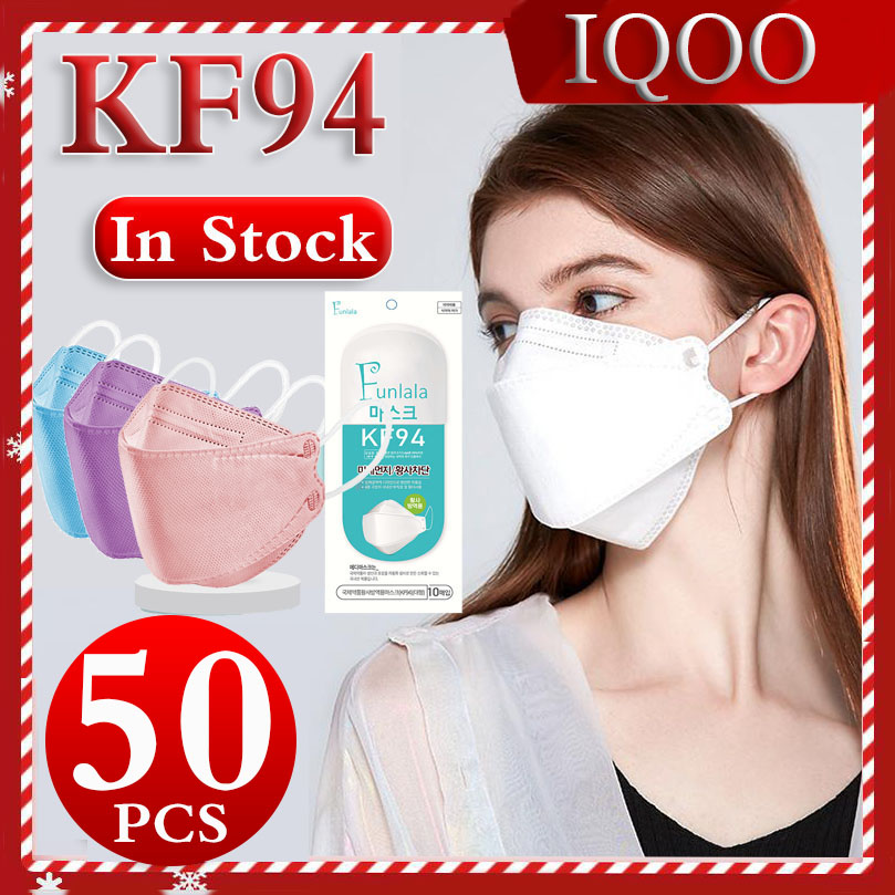 IQOO KF94 Mask Original 50PCS【Mix】Adult 4 Ply KF94 Korean Version Face ...