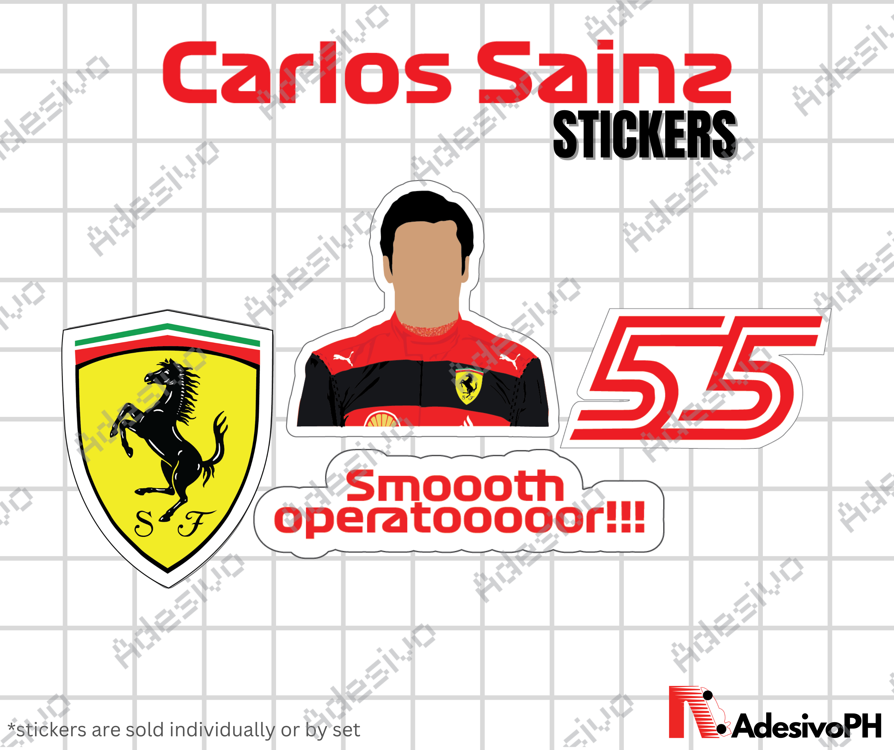 Carlos Sainz Sticker Pack / GLOSSY / MATTE / HOLOGRAPHIC RAINBOW ...