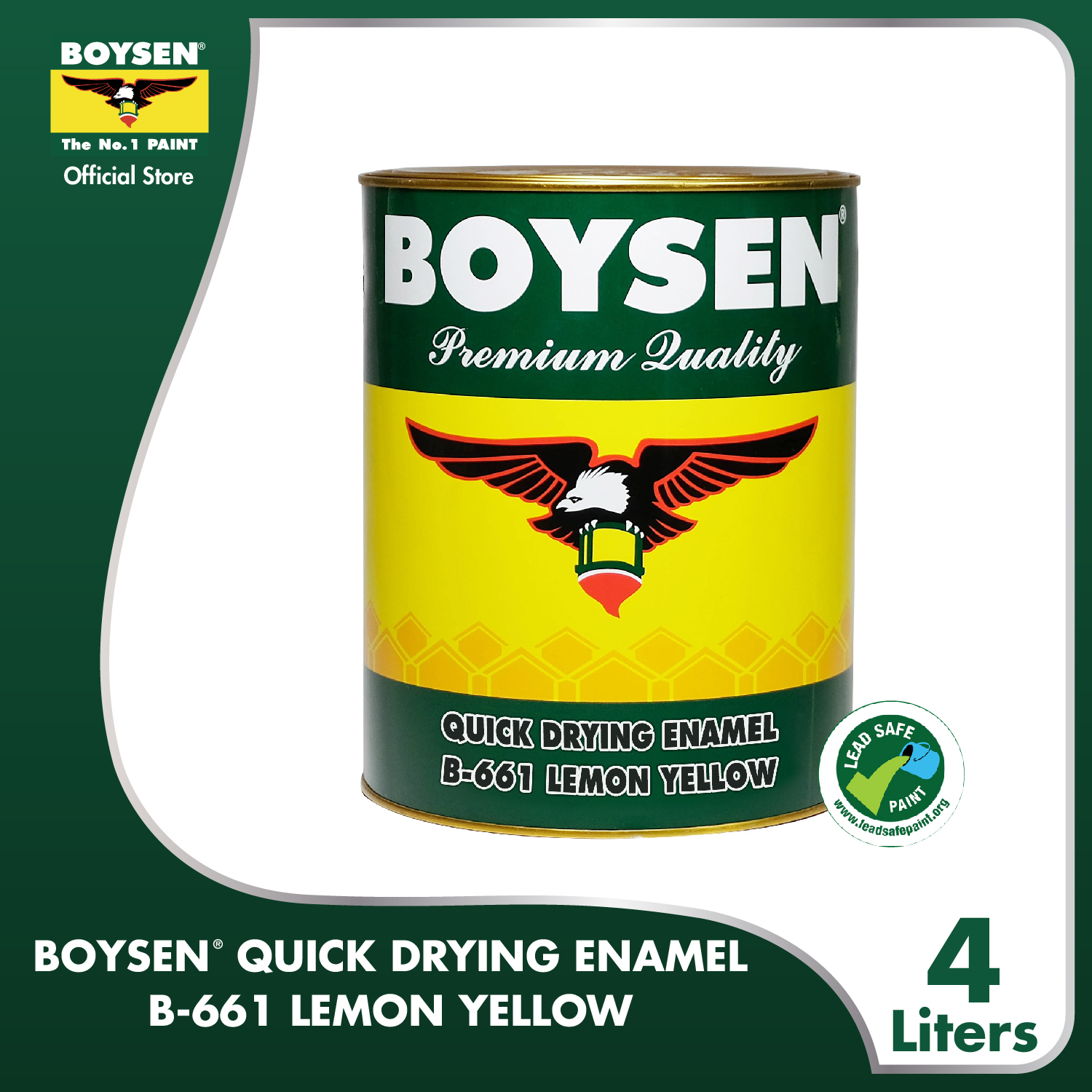 BOYSEN Quick Drying Enamel Lemon Yellow B661-4L | Lazada PH
