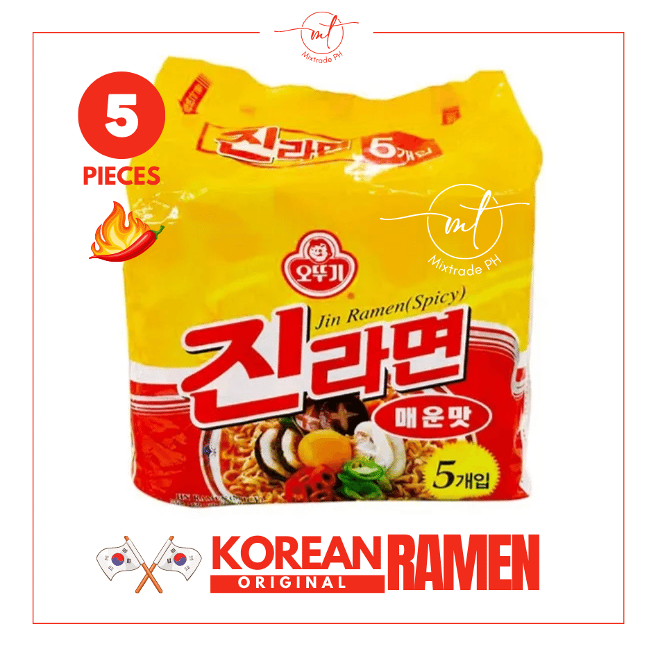JIN RAMYUN OTTOGII Original Korean Ramyun noodles mild and spicy ...