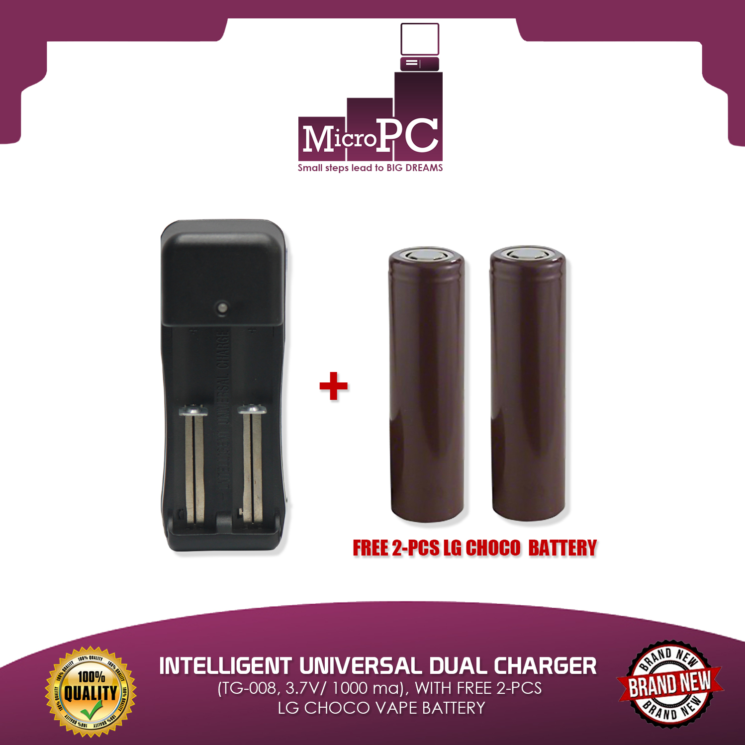 INTELLIGENT UNIVERSAL DUAL CHARGER (TG-008, 3.7V/ 1000 ma), WITH FREE 2 ...