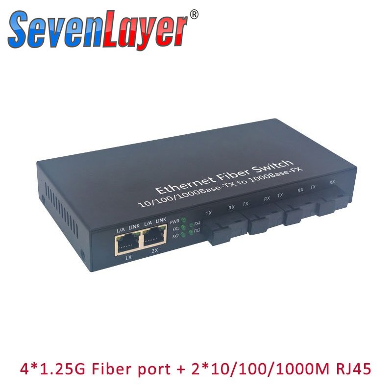 Fiber Optical switch 4 *1.25G SC 3* 1000M RJ45 Gigabit Ethernet Switch ...