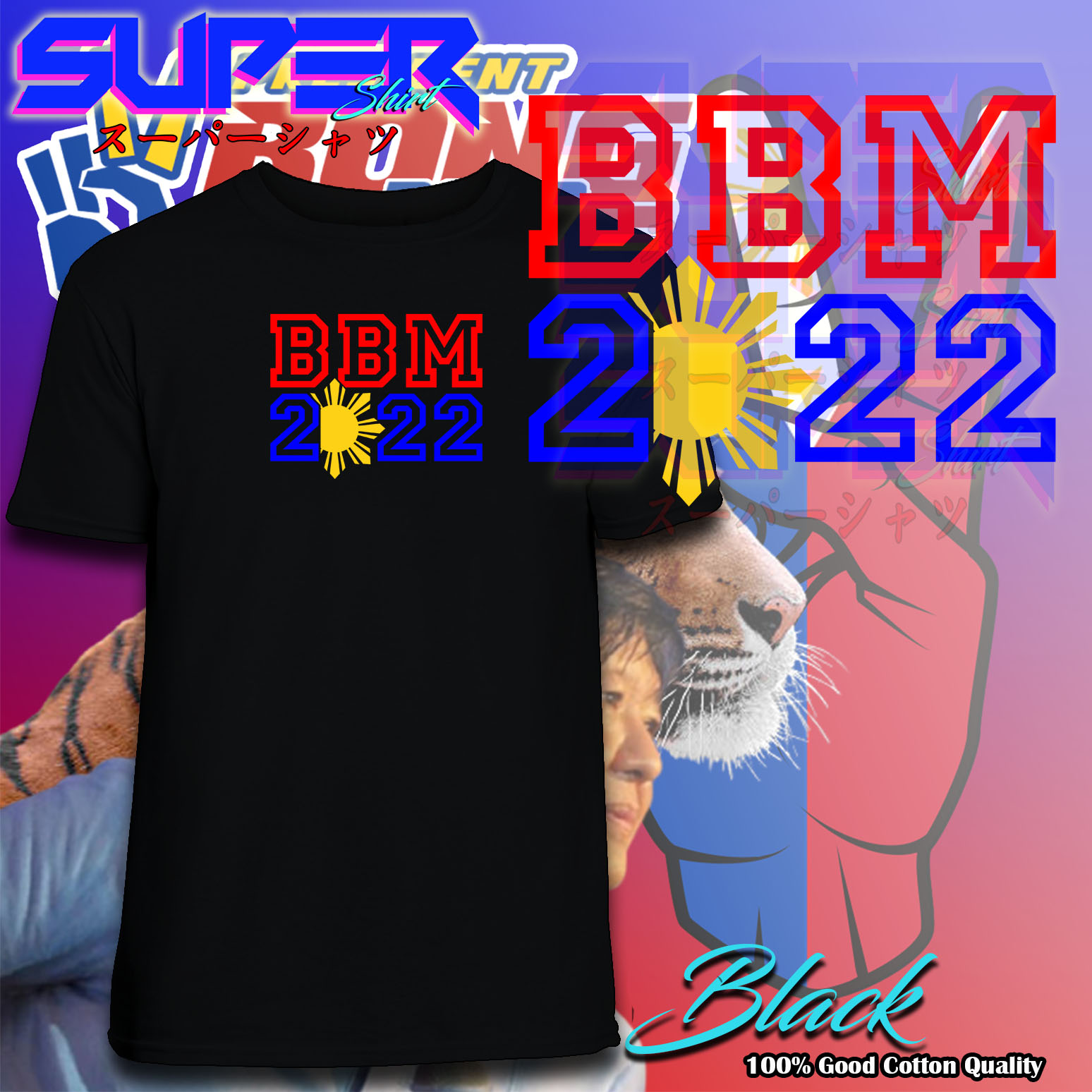 SOLID BBM 2022 Red Blue And Yellow Star Supporters Outfit Trendy Graphic Design Tees BongBong ...