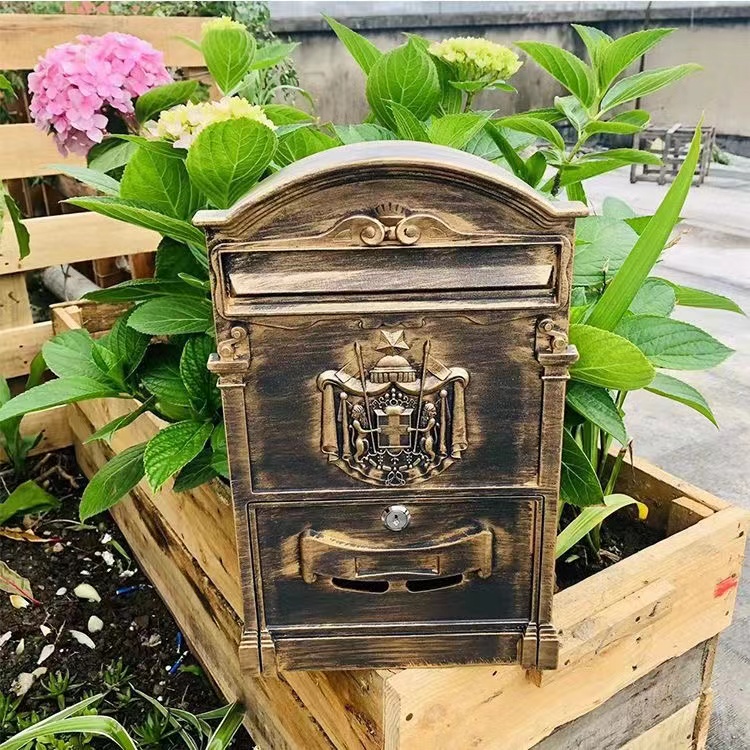 Letter Mailbox Post Box with Waterproof and Lockable Box with European ...