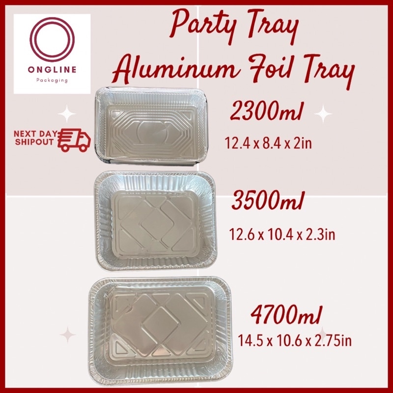 M7FxUHWT 10 pcs. Party Size Tray Aluminum Foil with Lid | Lazada PH